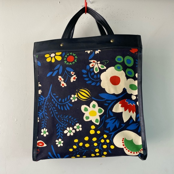 Bags | Vintage Leather Floral Pattern Tote Bag | Poshmark